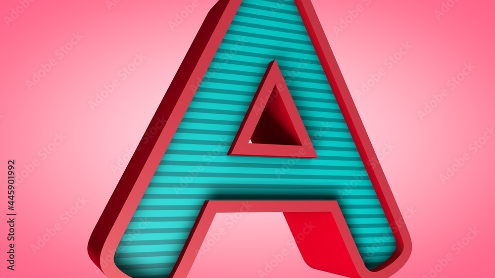 Modelo 3d de letra A. Ilustración 3d minimalista de fuente ...