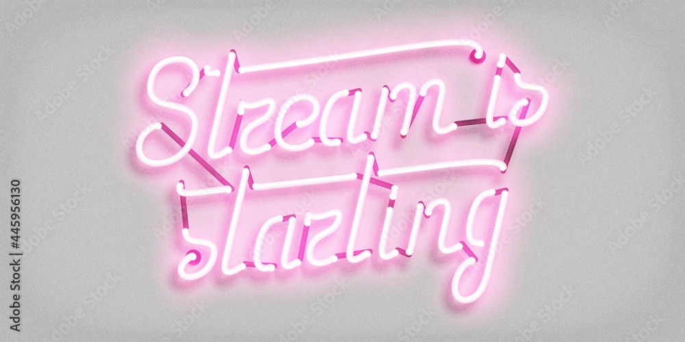 Vector realistic isolated neon sign of Stream Is Starting logo with ...