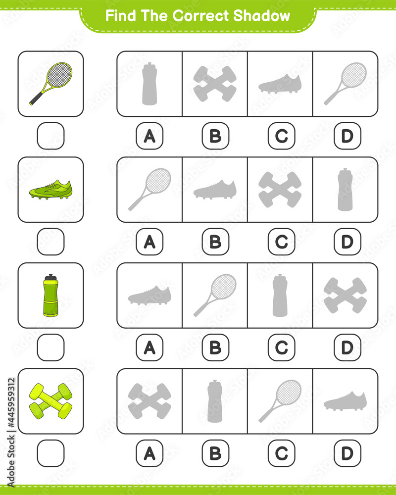 Find the correct shadow. Find and match the correct shadow of Water ...
