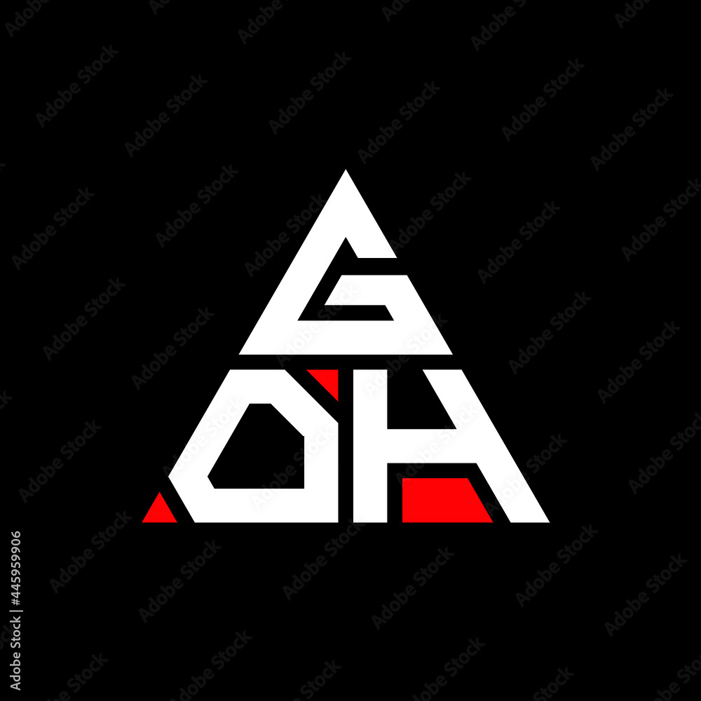 GOH triangle letter logo design with triangle shape. GOH triangle logo ...