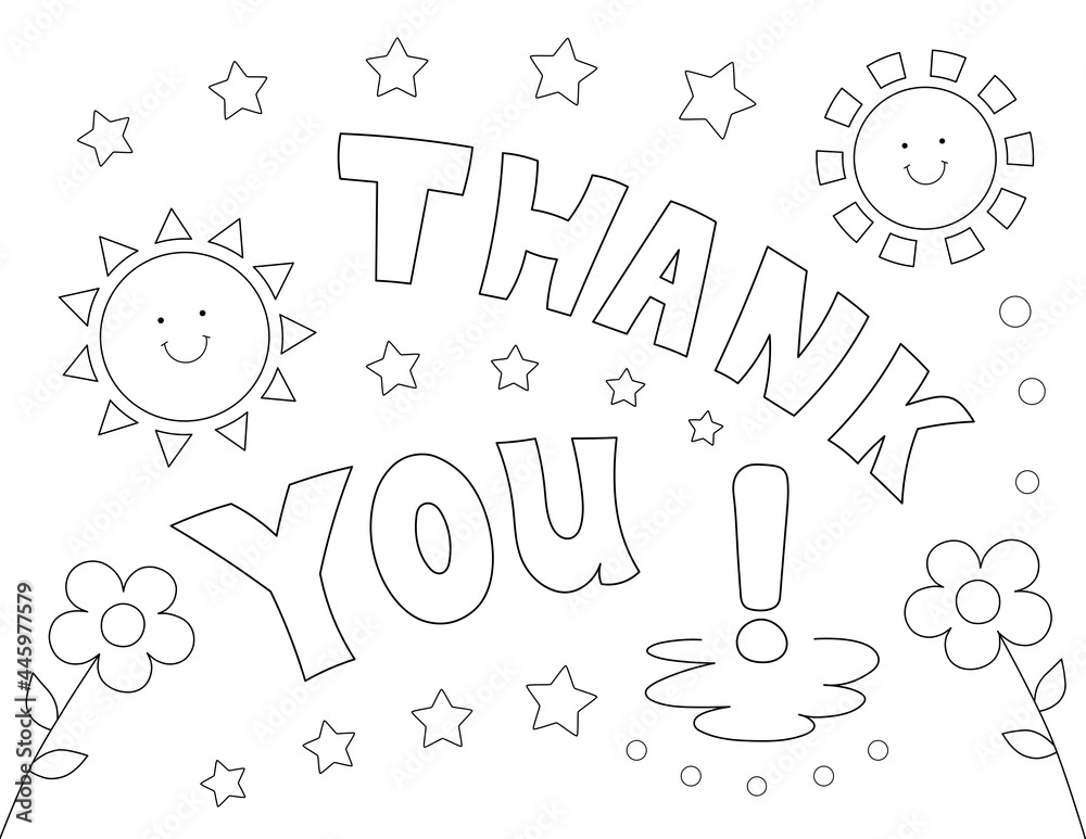 printable thank you colouring cards