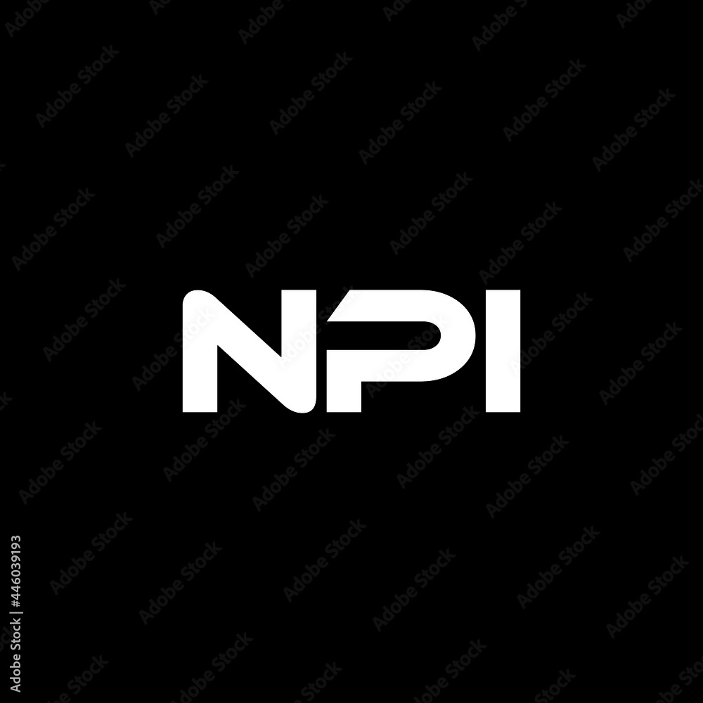 NPI letter logo design with black background in illustrator, vector logo modern alphabet font ...