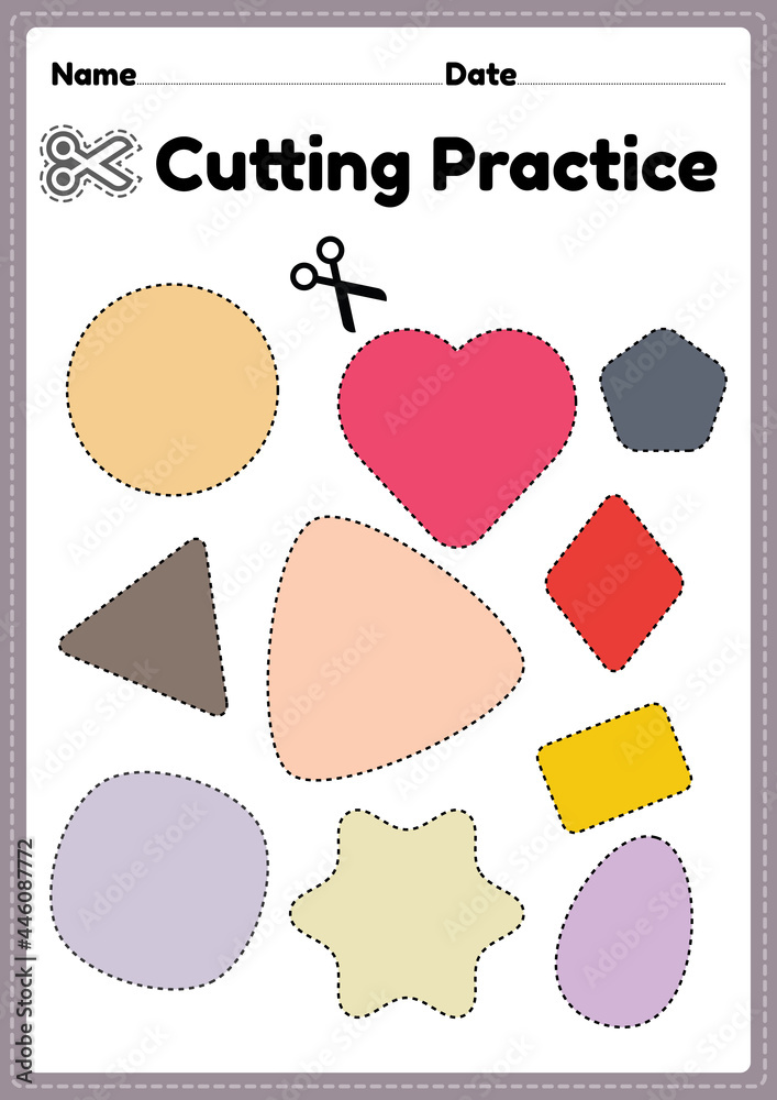 Cut activity for preschool kids for cutting the paper with scissors to ...