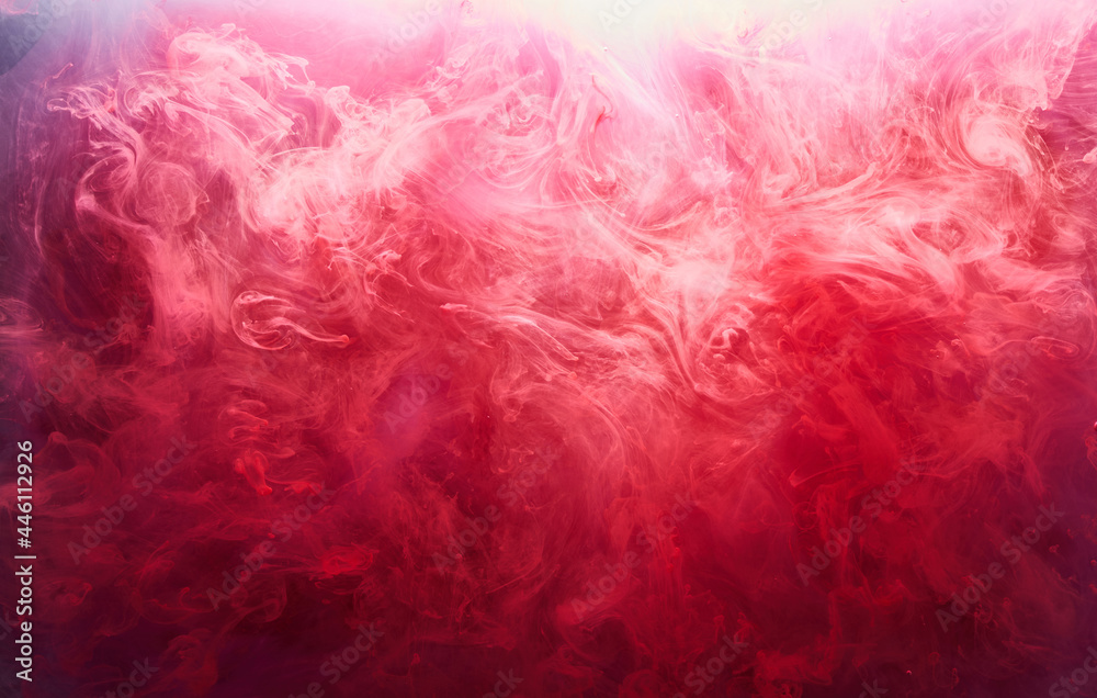 Abstract red ocean background, ruby paints in water, vibrant bright ...