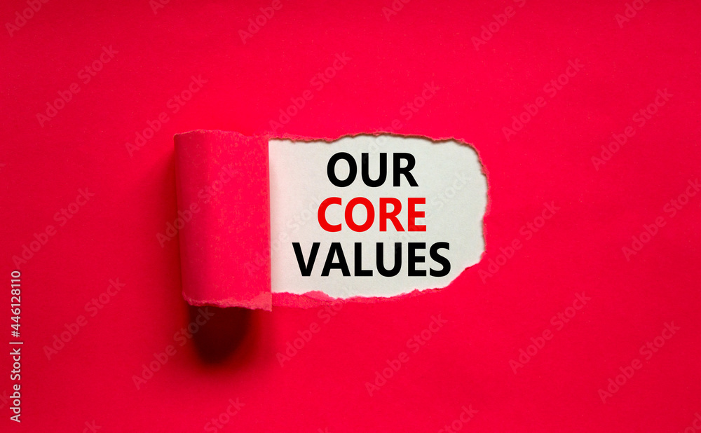 Photo Stock Our core values symbol. Words 'Our core values' appearing ...