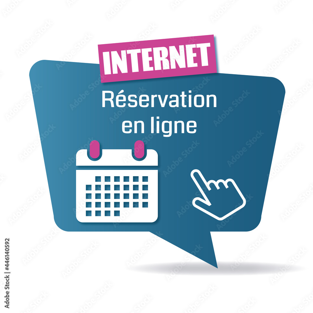 Logo réservation en ligne. Stock Vector | Adobe Stock