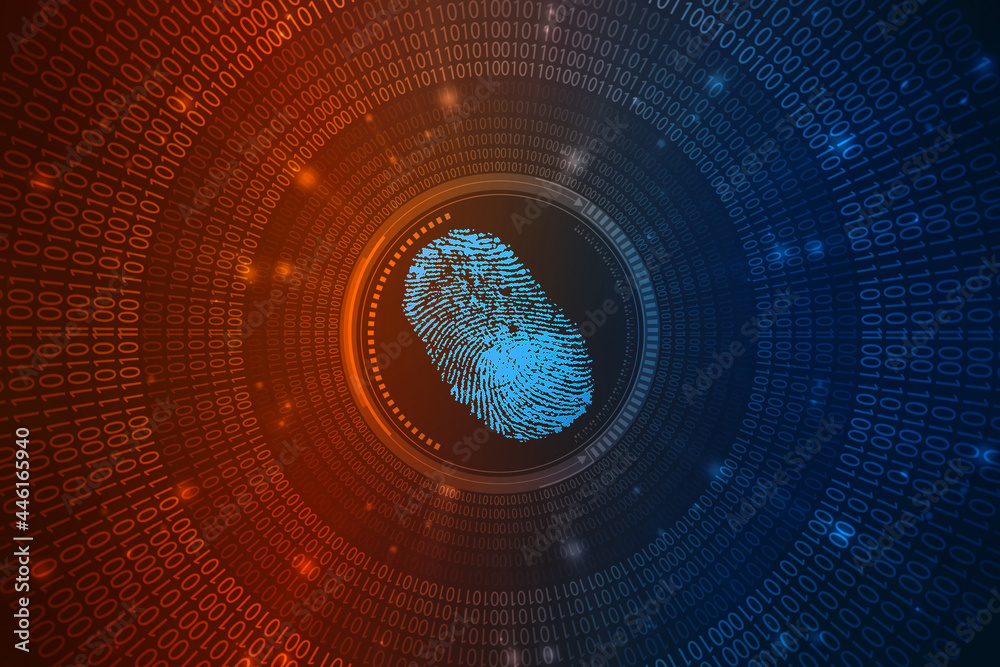 Fingerprint integrated in a printed circuit, releasing binary codes ...