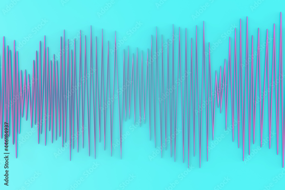 Diagram of a digital fragment of a melodic or vocal pink neon amplitude ...