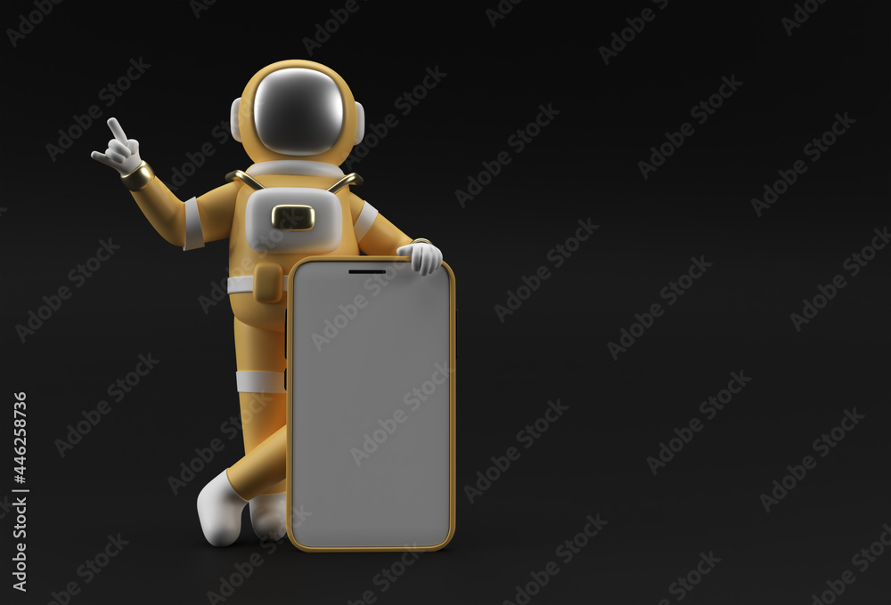 Astronaut Hand Pointing Finger smartphone blank screen template ...