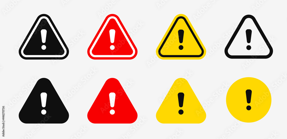 Caution Warning signs vector set isolated. Caution signs . Danger ...