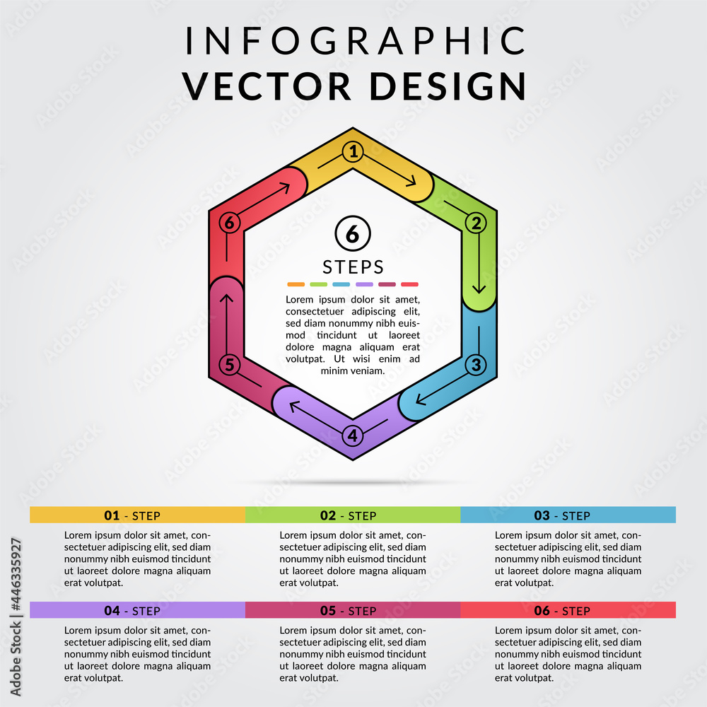 6 steps infographics presentation design template. 6 steps simple and ...