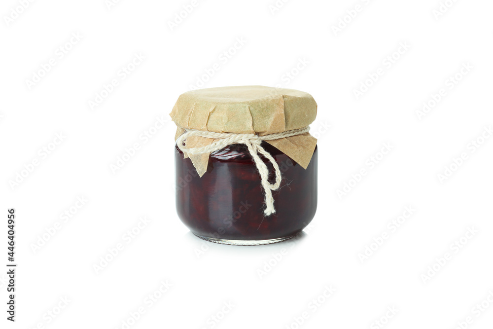 Tasty cherry jam isolated on white background Stock Photo | Adobe Stock