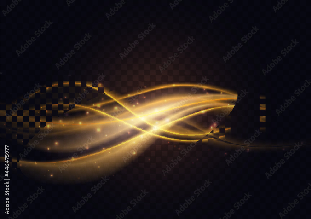 Gradient luxury golden color wave, abstract light effect vector ...