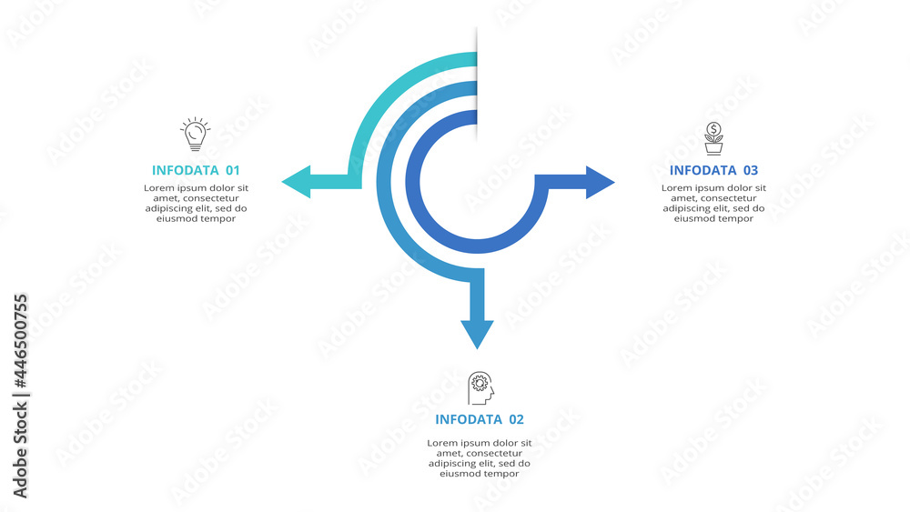 Creative concept for infographic with 3 steps, options, parts or ...