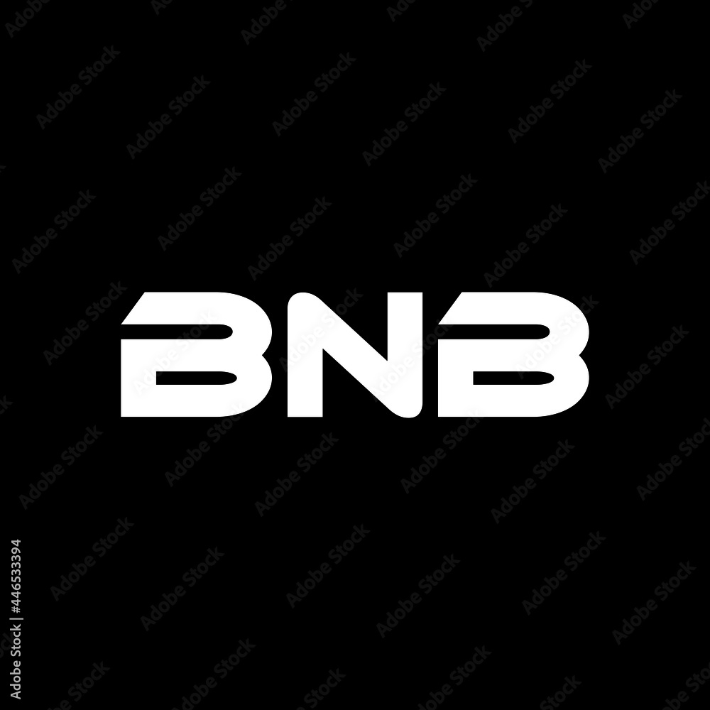 BNB letter logo design with black background in illustrator, vector ...