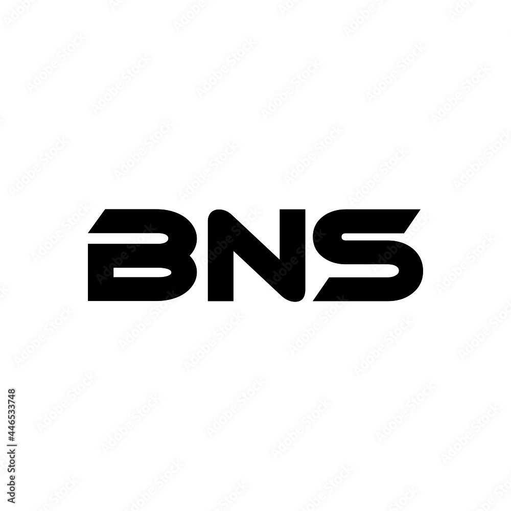 BNS letter logo design with white background in illustrator, vector ...