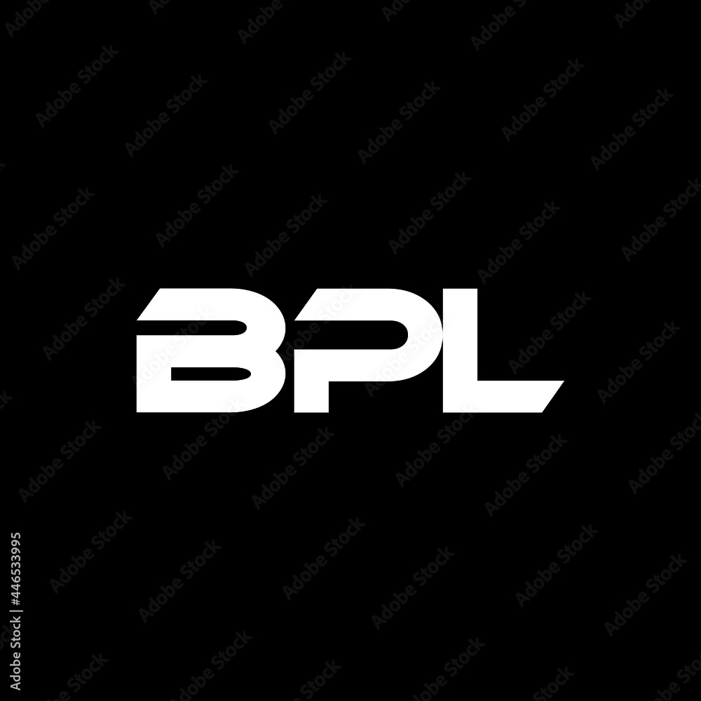 BPL letter logo design with black background in illustrator, vector ...