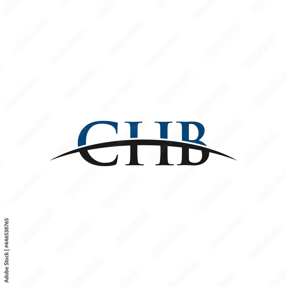 CHB initial overlapping movement swoosh horizon, logo design ...