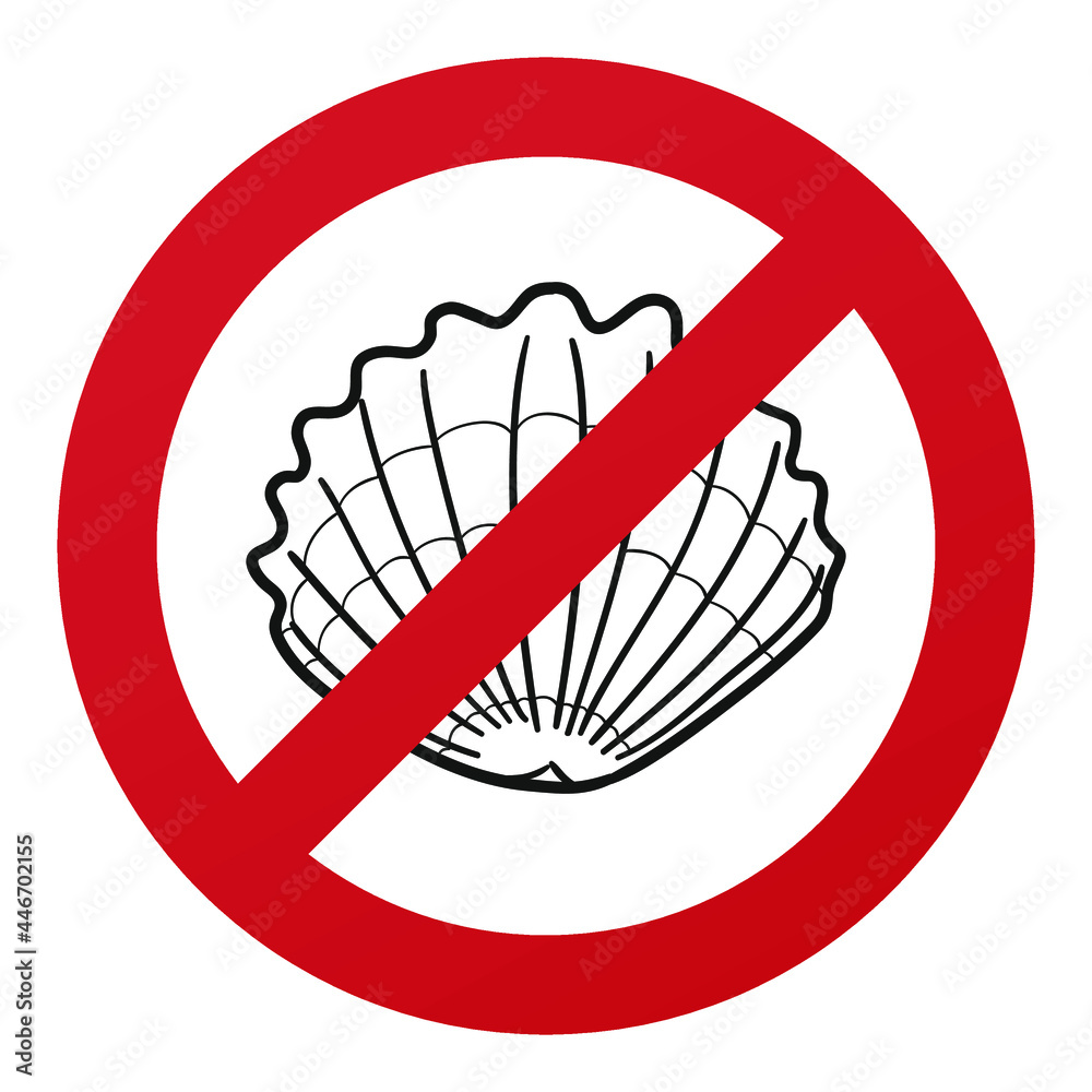 Allergen Crustacean Symbol Isolated on White Background. Shell Sea Food ...