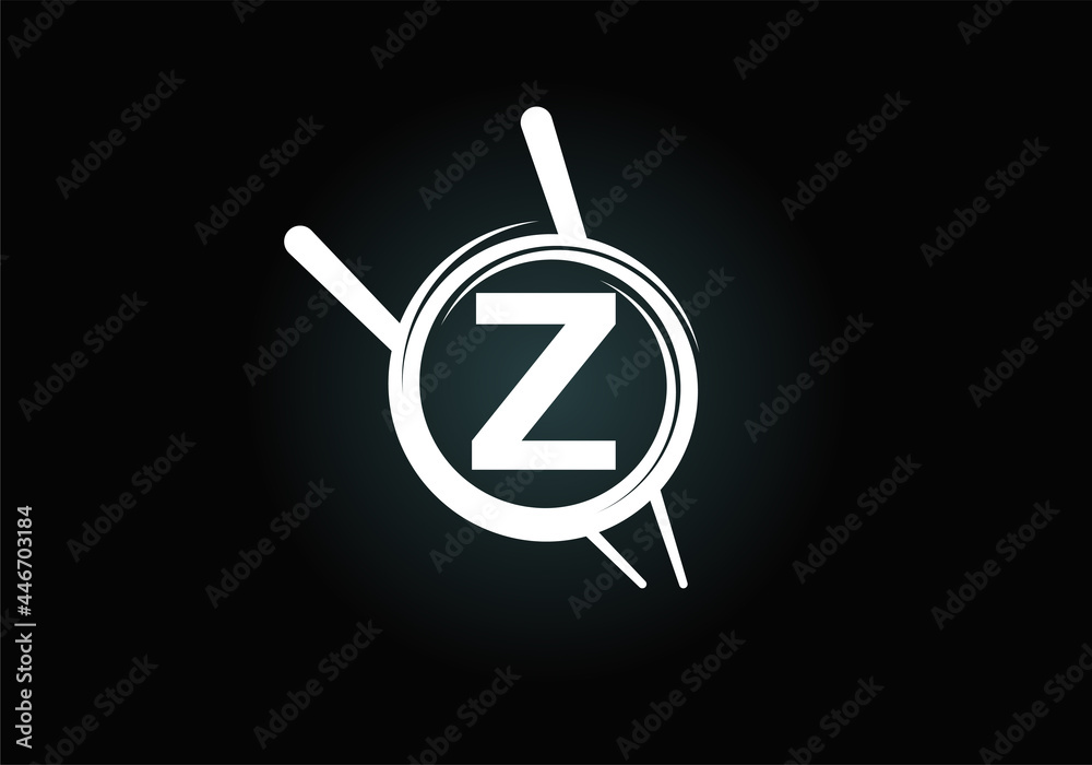 Initial Z monogram alphabet in the abstract circle with Chopstick ...