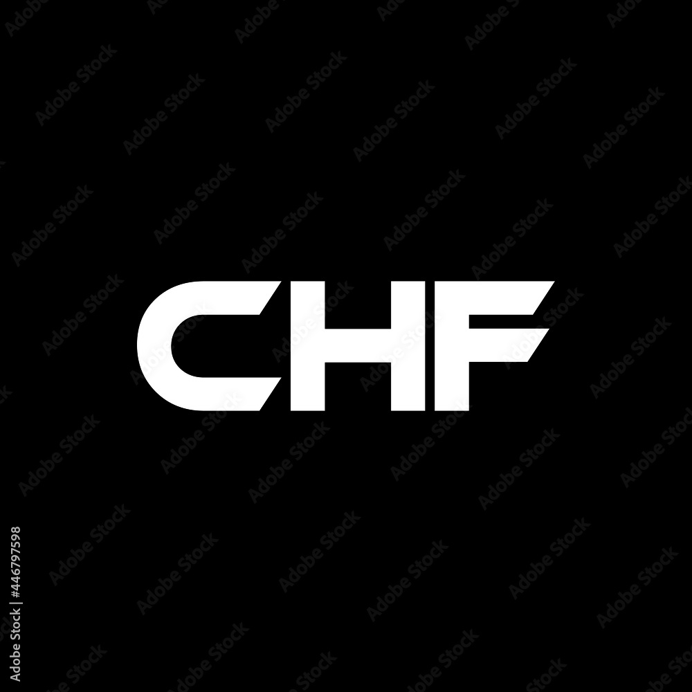 CHF letter logo design with black background in illustrator, vector ...
