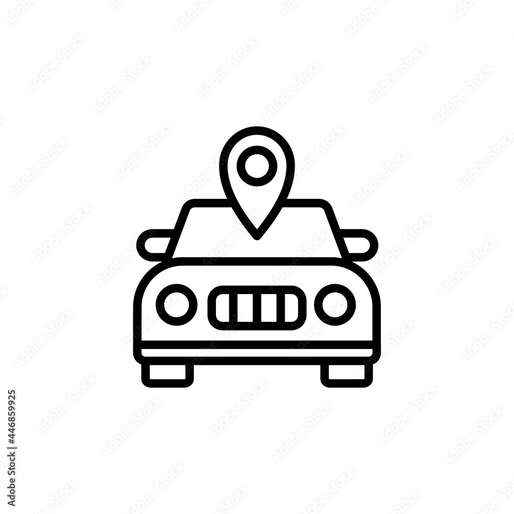 Pin map navigation with car icon vector. car location icon design ...