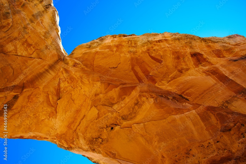 Arches National Park, Utah, USA. the landscape of contrasting colors ...