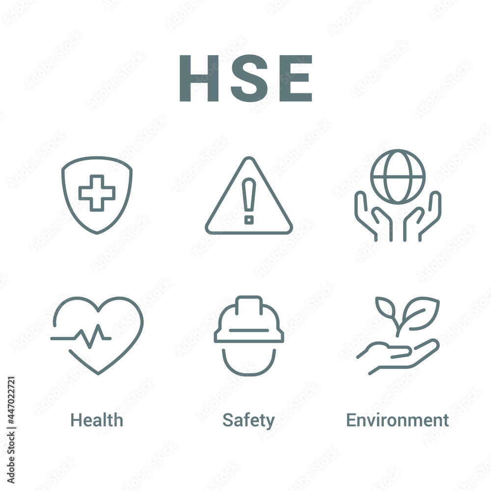 HSE. Health Safety Environment acronym. Vector Illustration concept ...