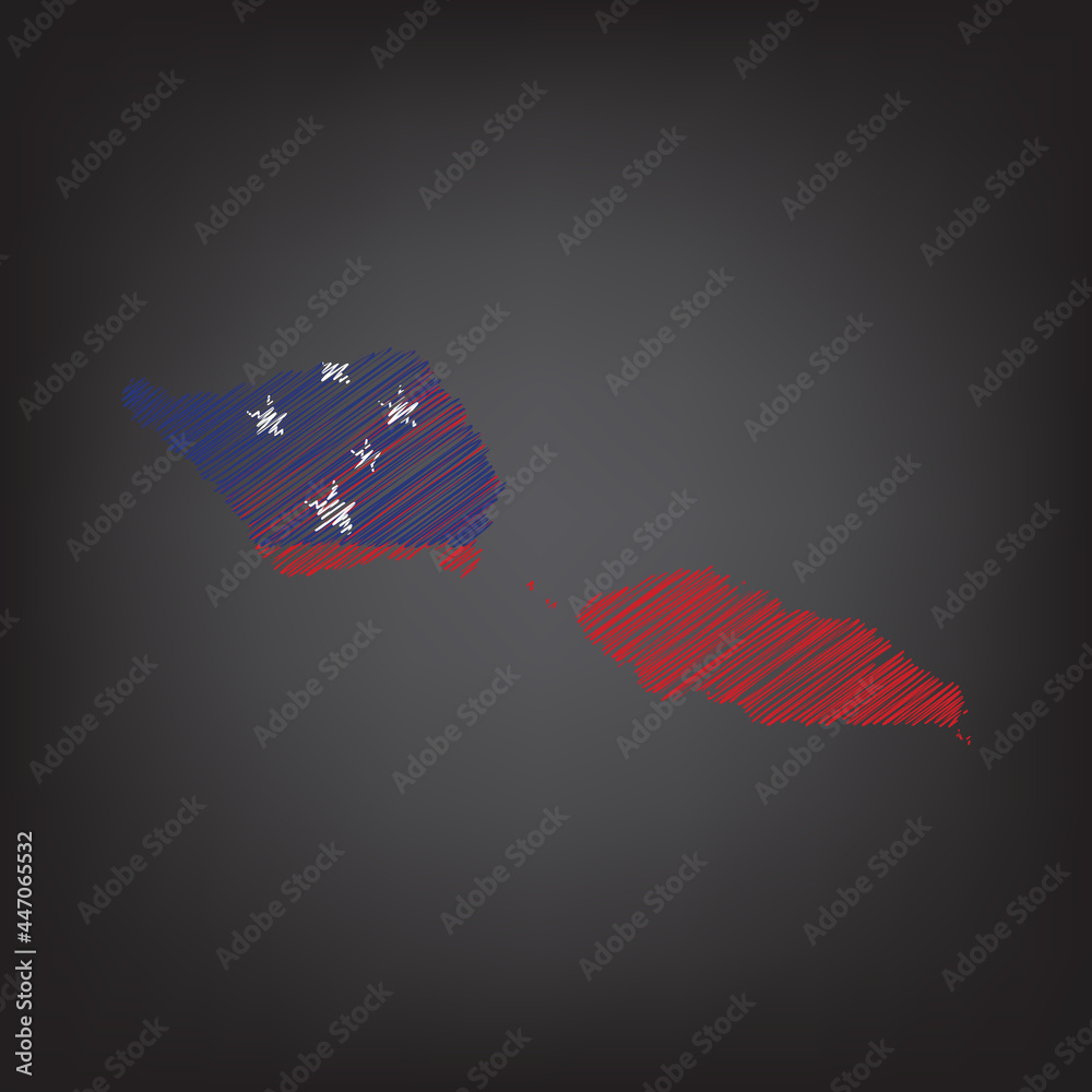 Scribble map of Samoa. Sketch Country map colors for infographic ...