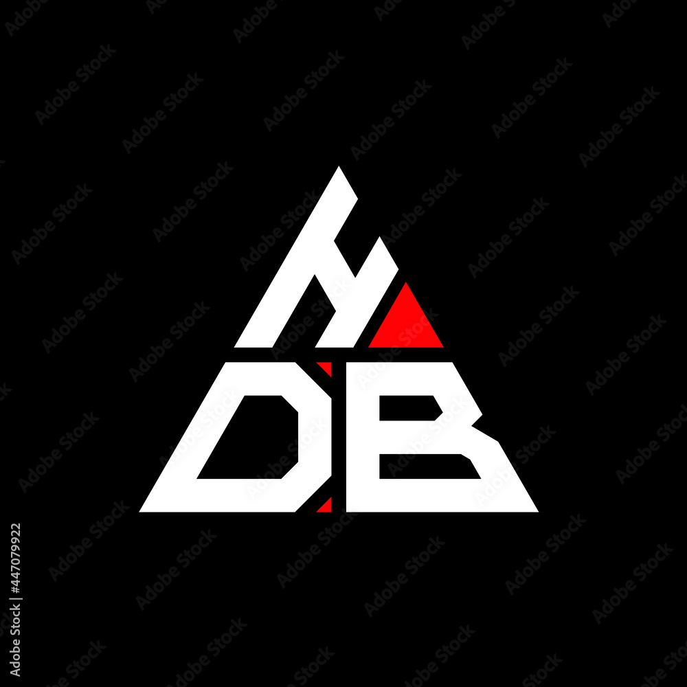 HDB triangle letter logo design with triangle shape. HDB triangle logo ...