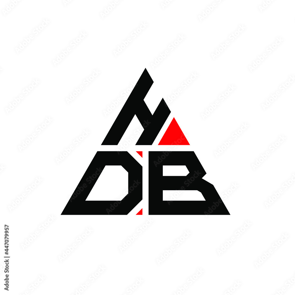 HDB triangle letter logo design with triangle shape. HDB triangle logo ...