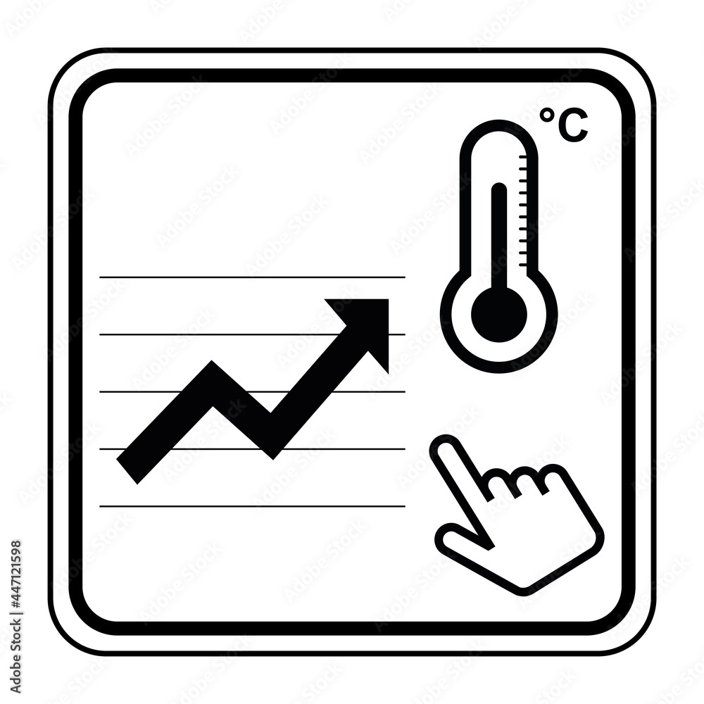 Logo augmentation des températures. Stock Vector | Adobe Stock