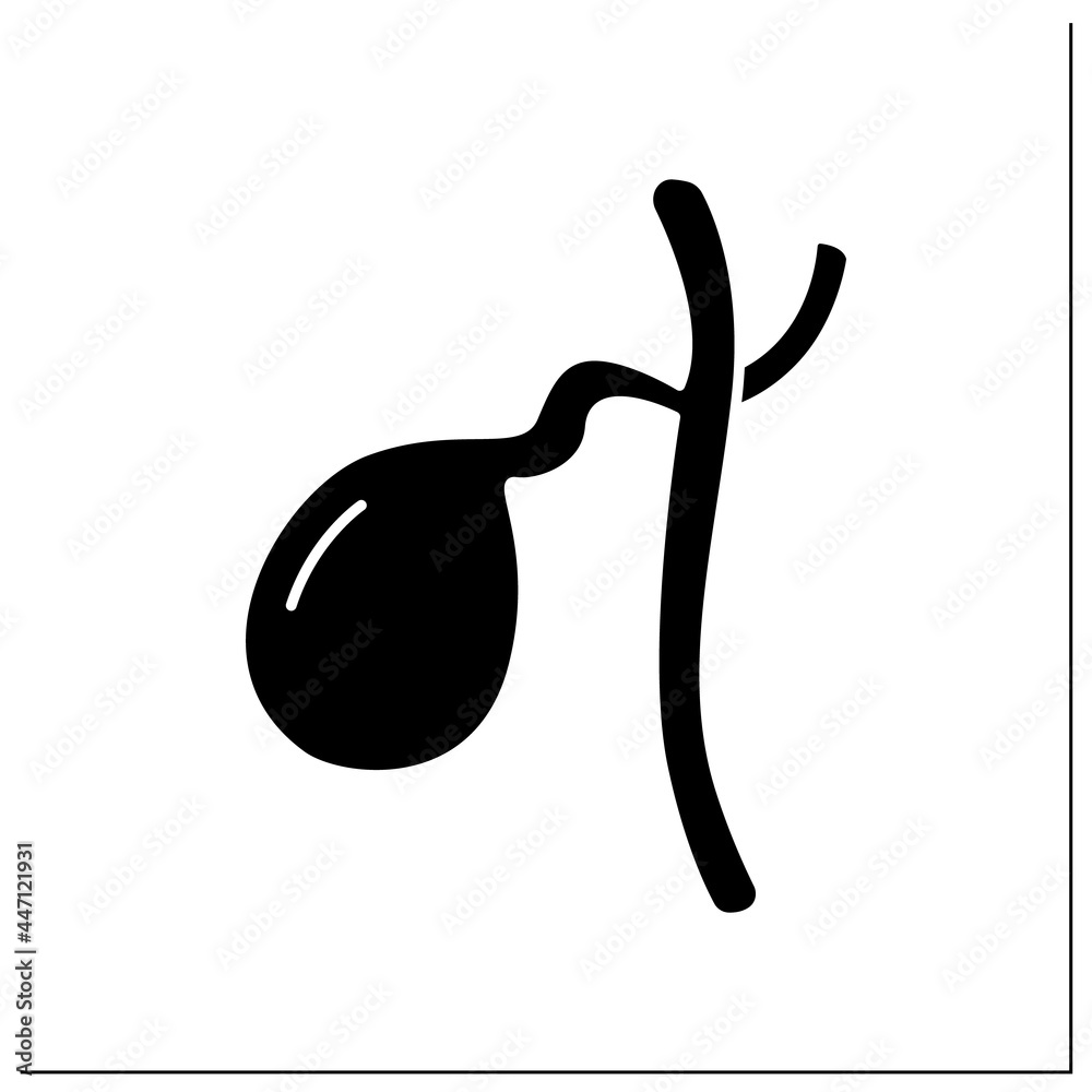 Stock-Vektorgrafik „Gallbladder glyph icon. Hollow organ for bile ...