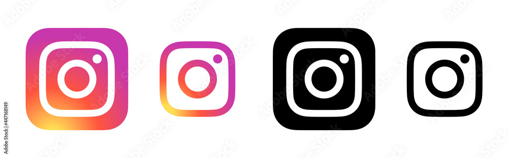 Instagram Logo Icon Set. Collection of Instagram Social Media Icons ...
