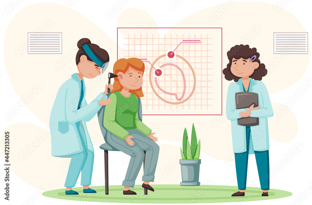 Vetor Otolaryngologist doctor with nose, ear and throat or ENT ...