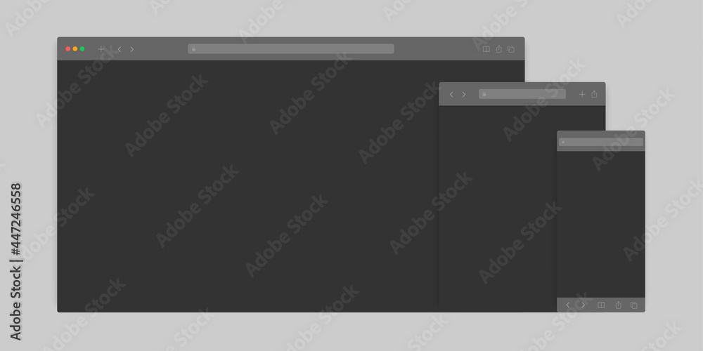 browser window mockup. website template vector frame. web site computer screen mock up. pc ...