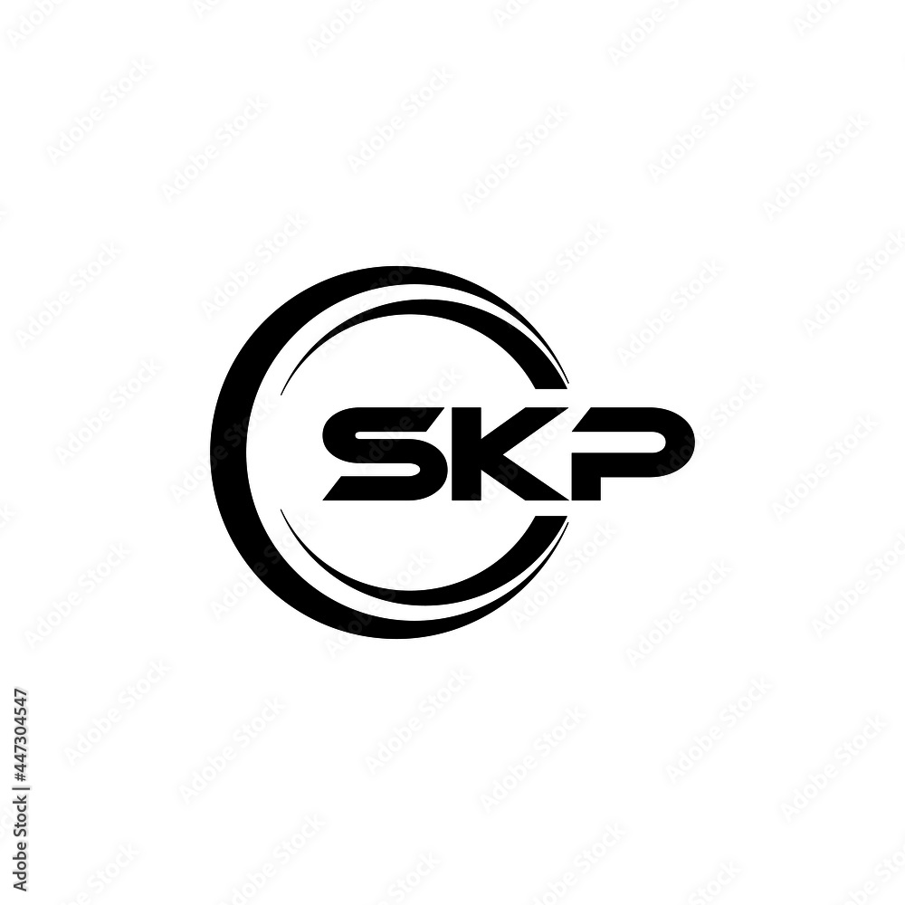 SKP letter logo design with white background in illustrator, cube logo ...