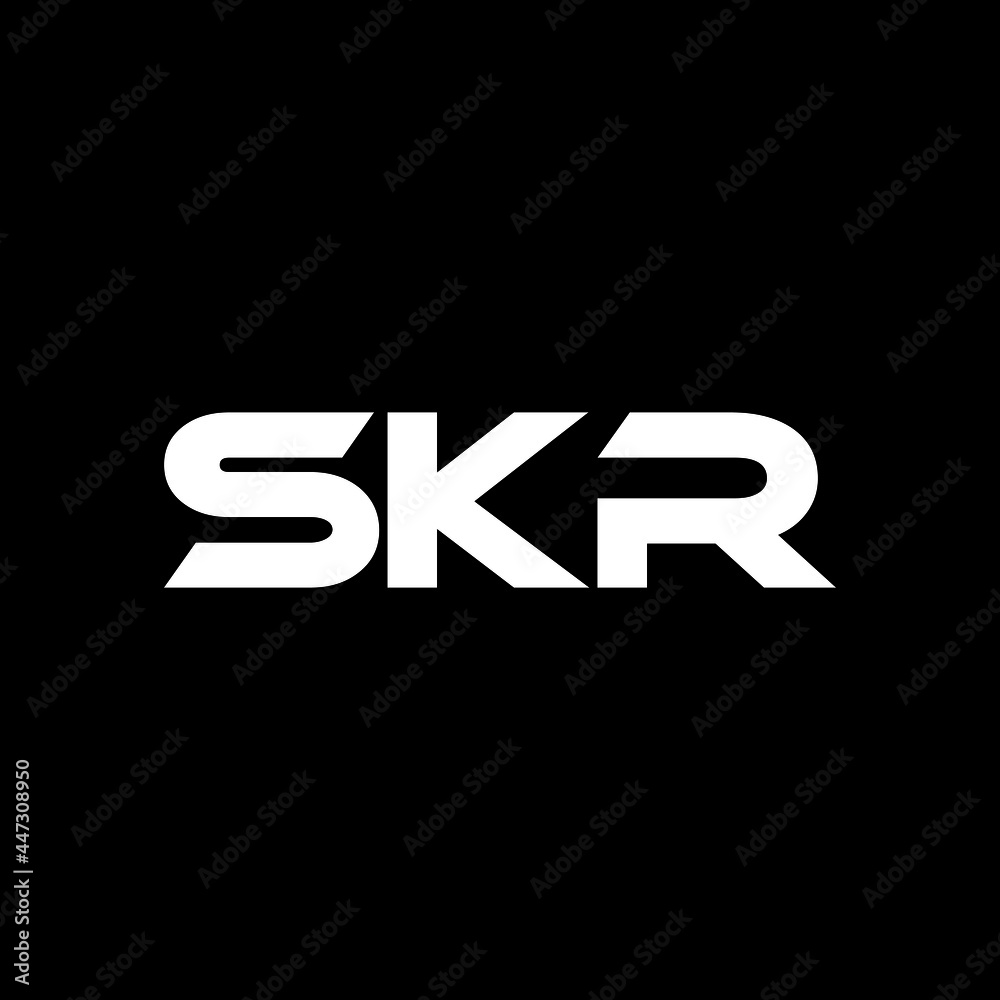 Стоковий вектор SKR letter logo design with black background in ...