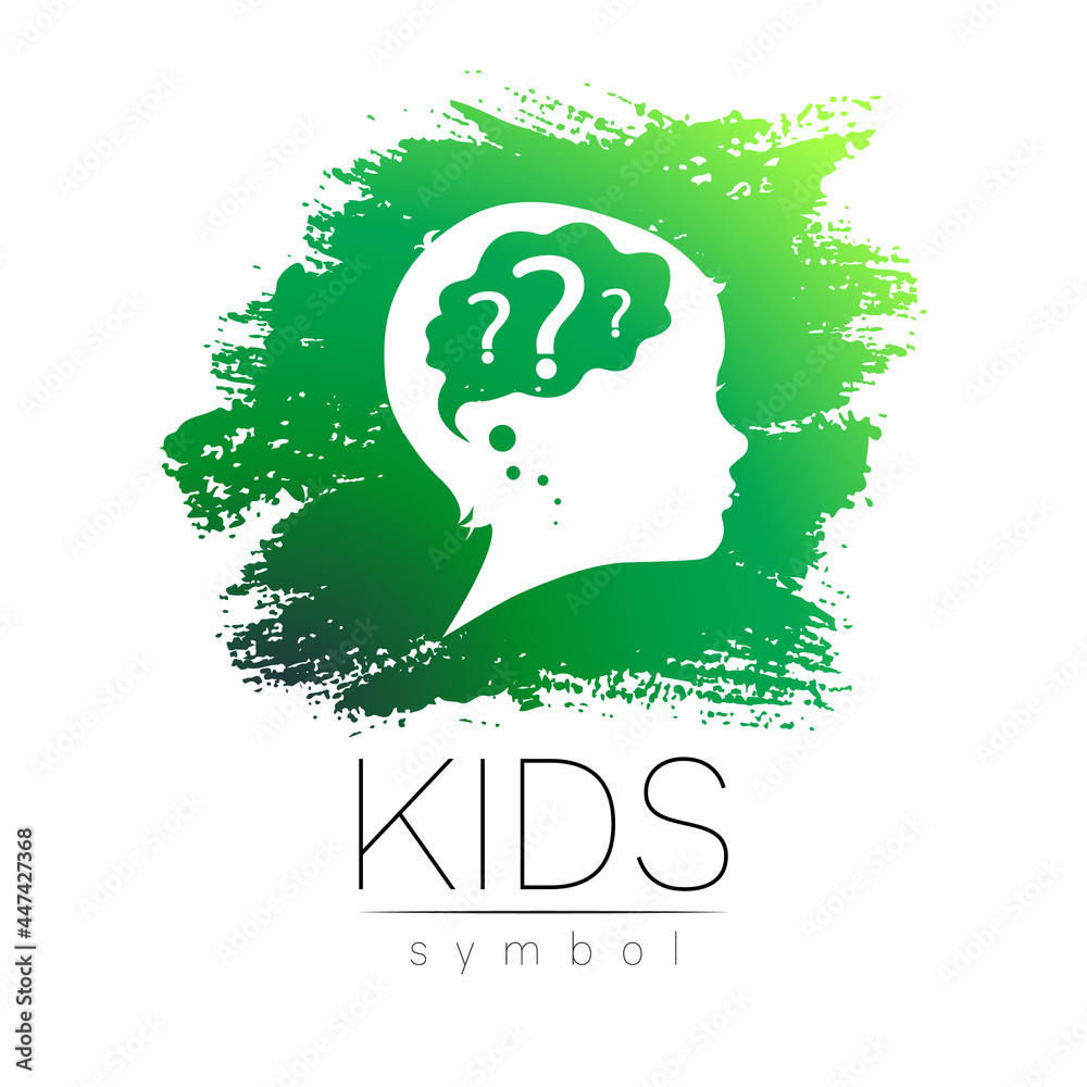 Child Logo Vector Symbol For Teacher Grow Up Kids Silhouette profile ...
