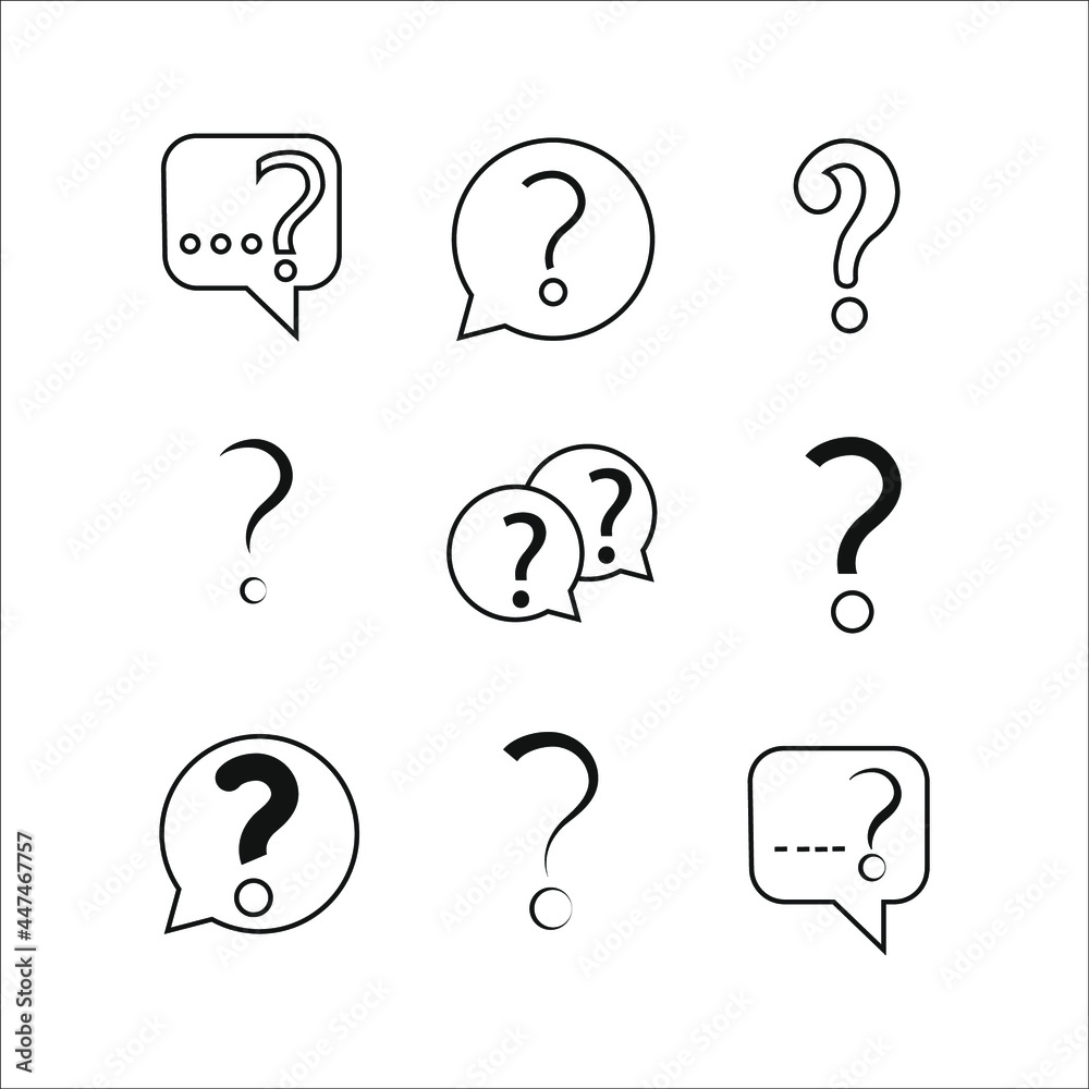 Question Mark icon set. Question Mark icon pack symbol vector elements ...