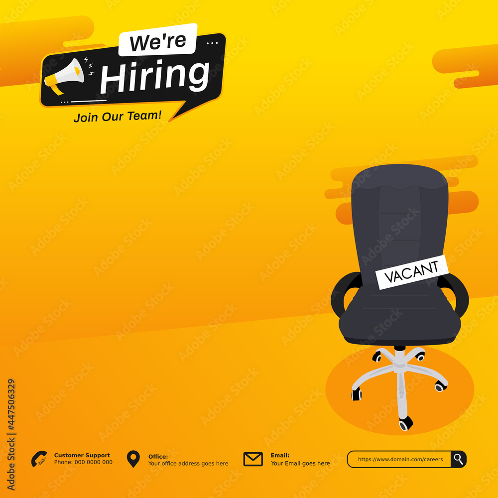 We are hiring job position. Flyer job recruitment design for companies ...