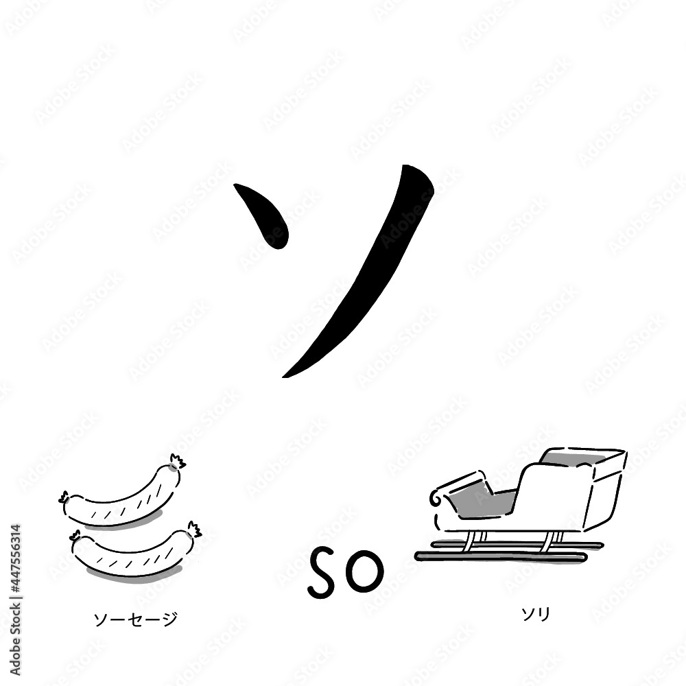 Japanese alphabets illustration Hand drawn sketch drawing. Japanese ...