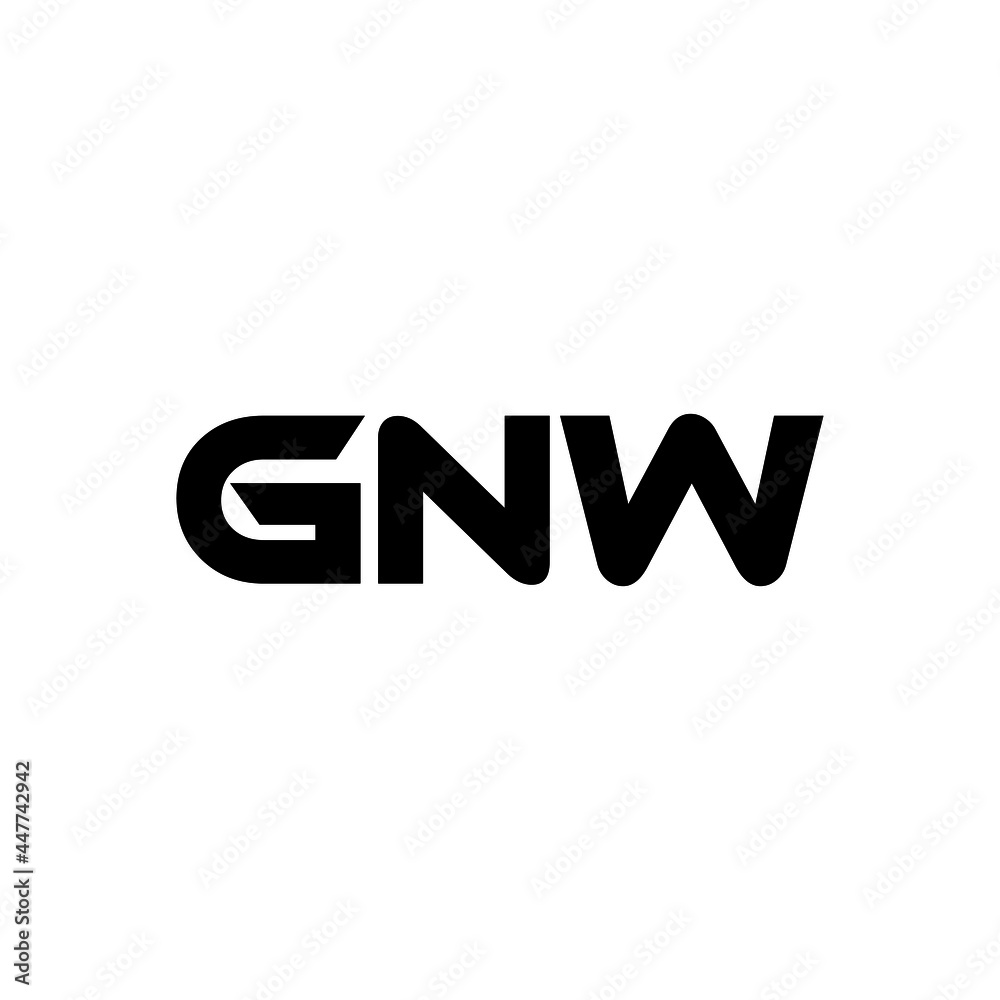 GNW letter logo design with white background in illustrator, vector ...