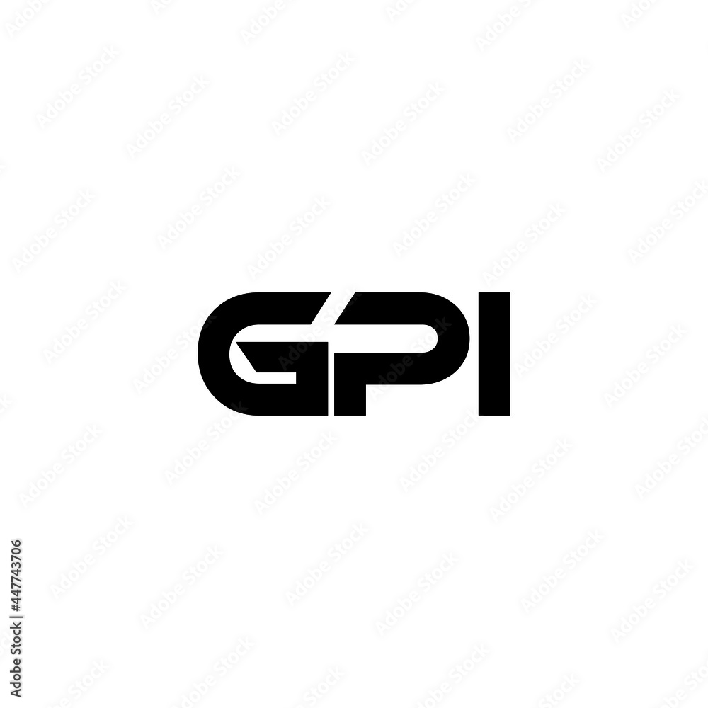 GPI letter logo design with white background in illustrator, vector ...