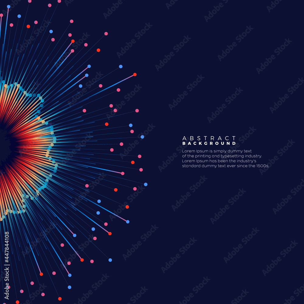 Vetor Evolution of data. Vector explosion motion dot lines background ...