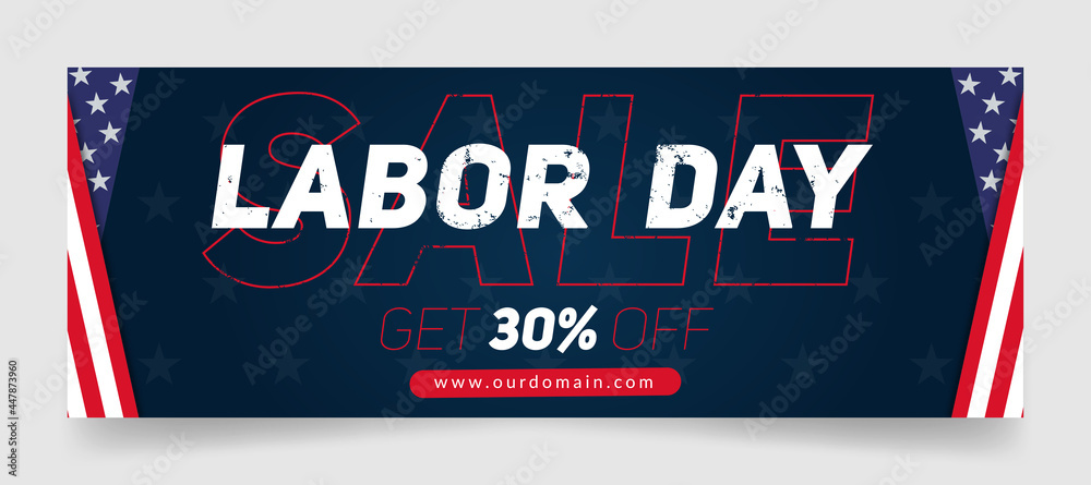 Labor day sale facebook cover page timeline web ad banner template ...