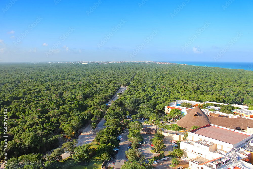 Fotografie Top view from the Scenic tower in Xcaret park, mexican ...