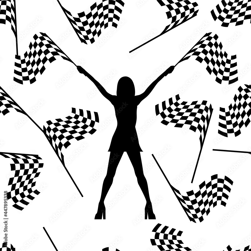 Image vectorielle Stock Starting finish Race flags for auto racing ...