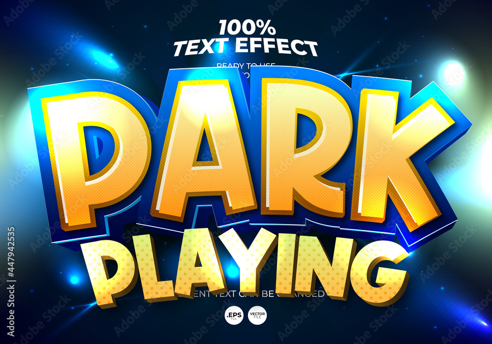 Park Playing Text Effect Stock Vector | Adobe Stock