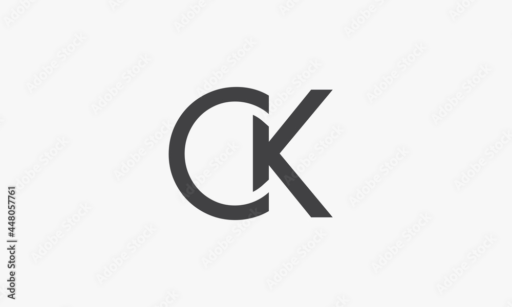 logo letter CK isolated on white background. Stock Vector | Adobe Stock